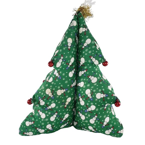 Holiday | Vintage 3d Stuffed Fabric Christmas Tree Handmade Snowman ...